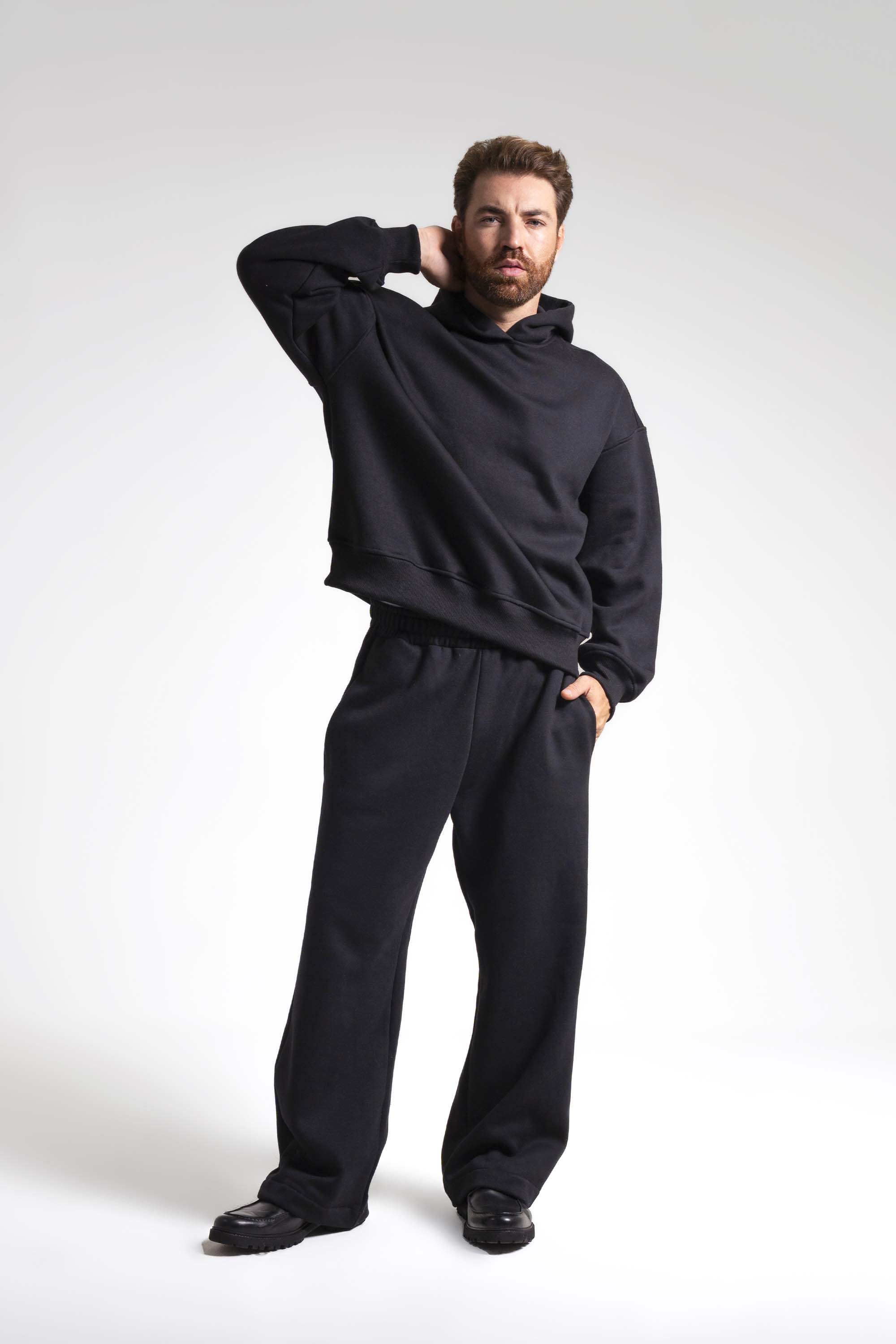 Moletom Oversized Boxy Premium 3 Cabos Com Capuz Brunx Ind- Preto